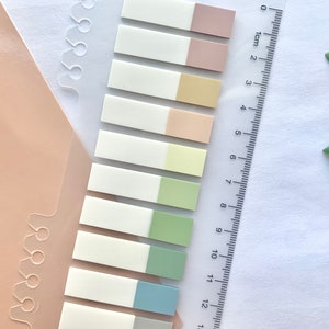 200 Square End Sticky Tabs With Ruler / Aesthetic Cute Index Sticky ...