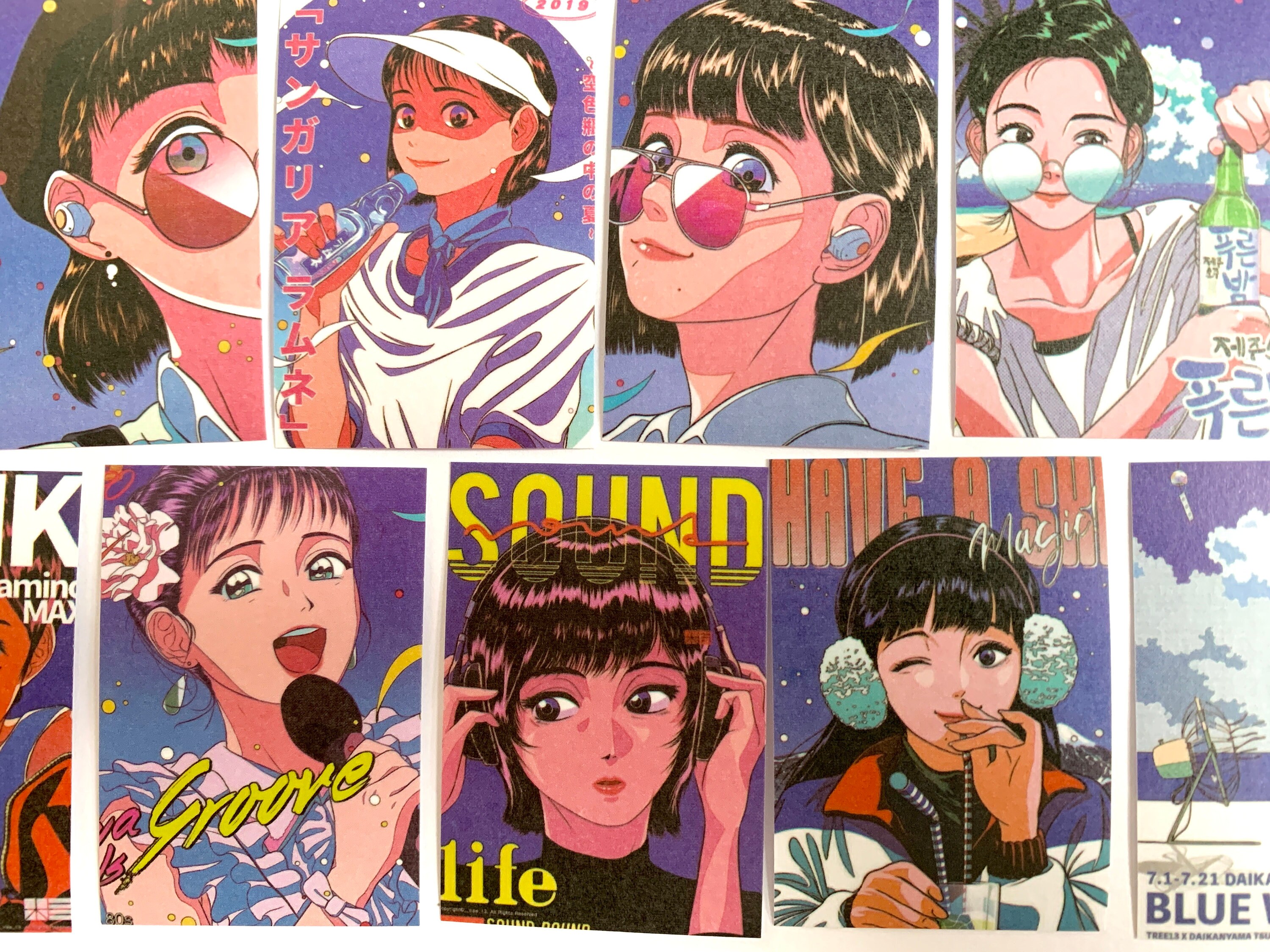 20 Random Showa Anime Manga Girl Sticker Pack Aesthetic Edgy Etsy