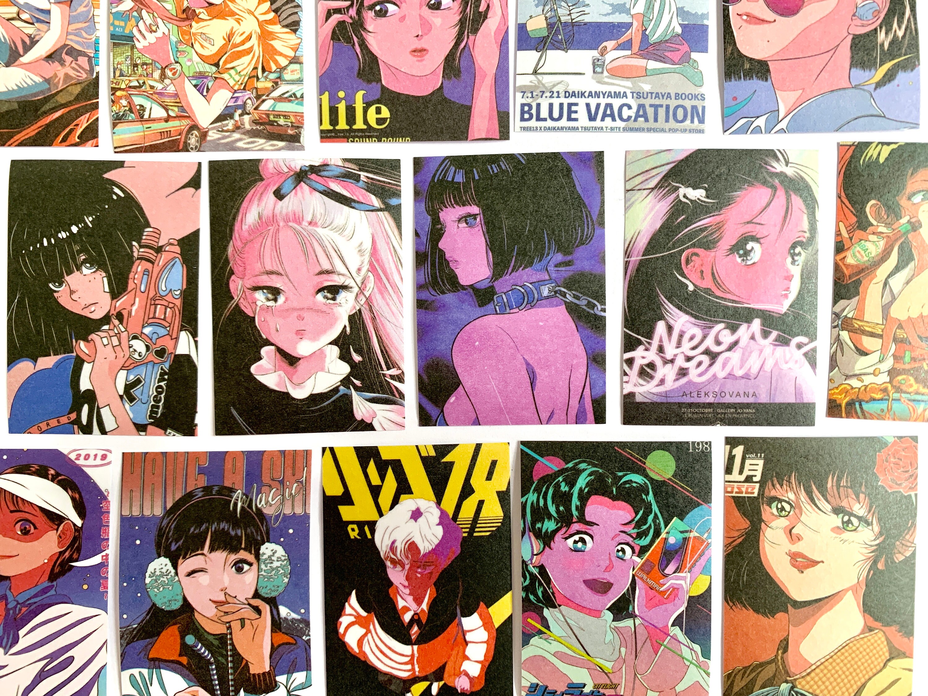 20 Random Showa Anime Manga Girl Sticker Pack / Aesthetic Edgy | Etsy
