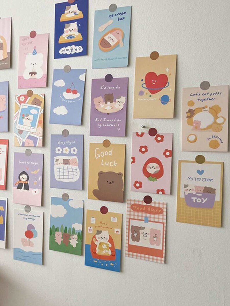 5 Random Cute Postcard Print Pack / Assorted Art Aesthetic - Etsy
