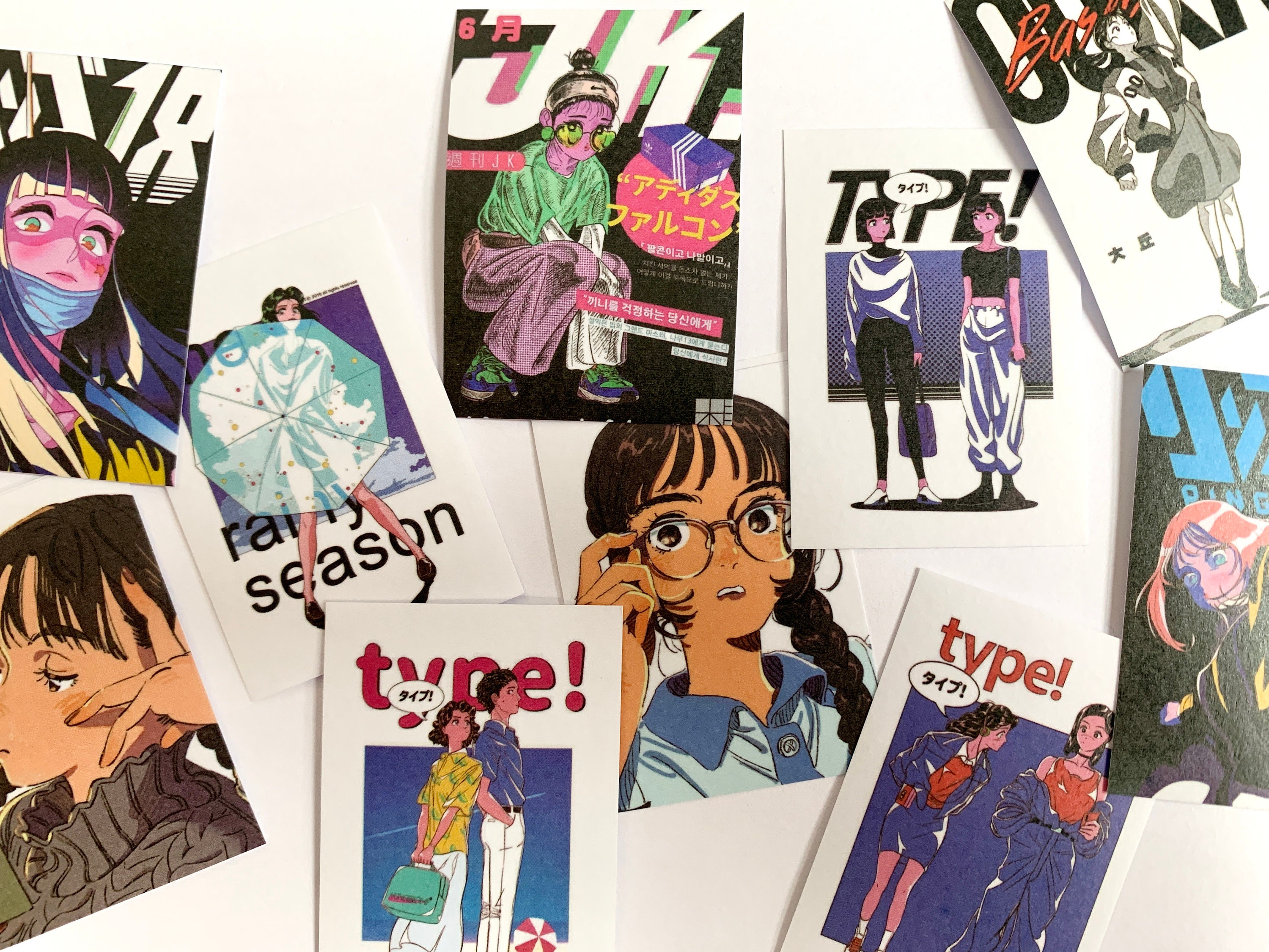 20 Random Showa Anime Manga Girl Sticker Pack / Aesthetic Edgy | Etsy