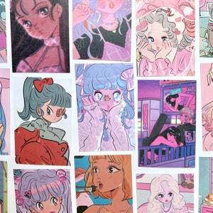 20 Random Anime Girl Sticker Pack / Aesthetic Cute Washi Paper Sheet ...
