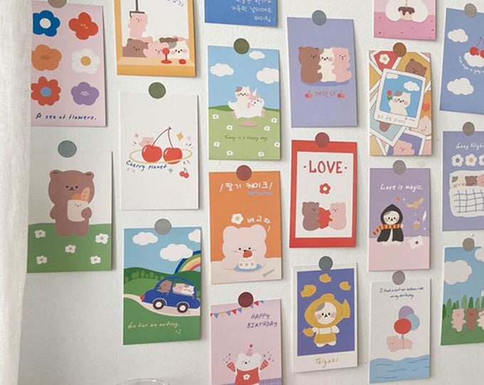 5 Random Cute Postcard Print Pack / Assorted Art Aesthetic - Etsy