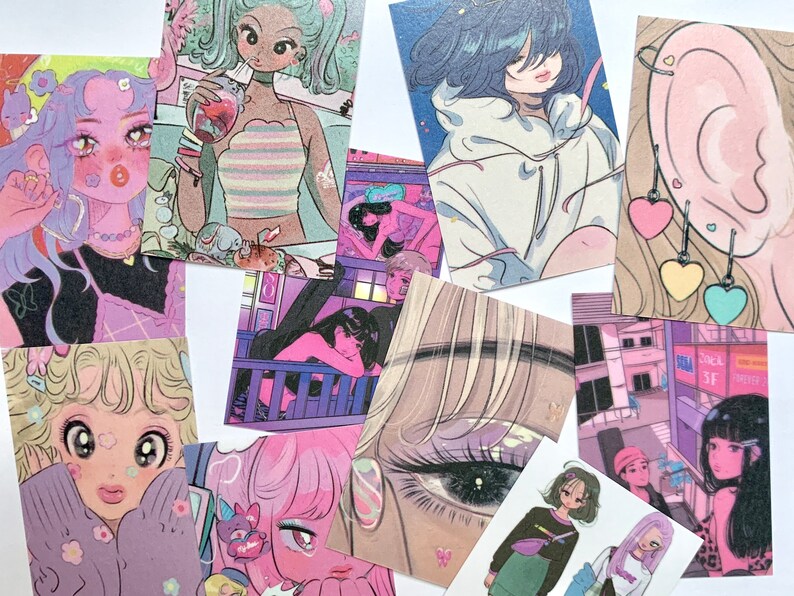 20 Random Anime Girl Sticker Pack / Aesthetic Cute Sheet / | Etsy
