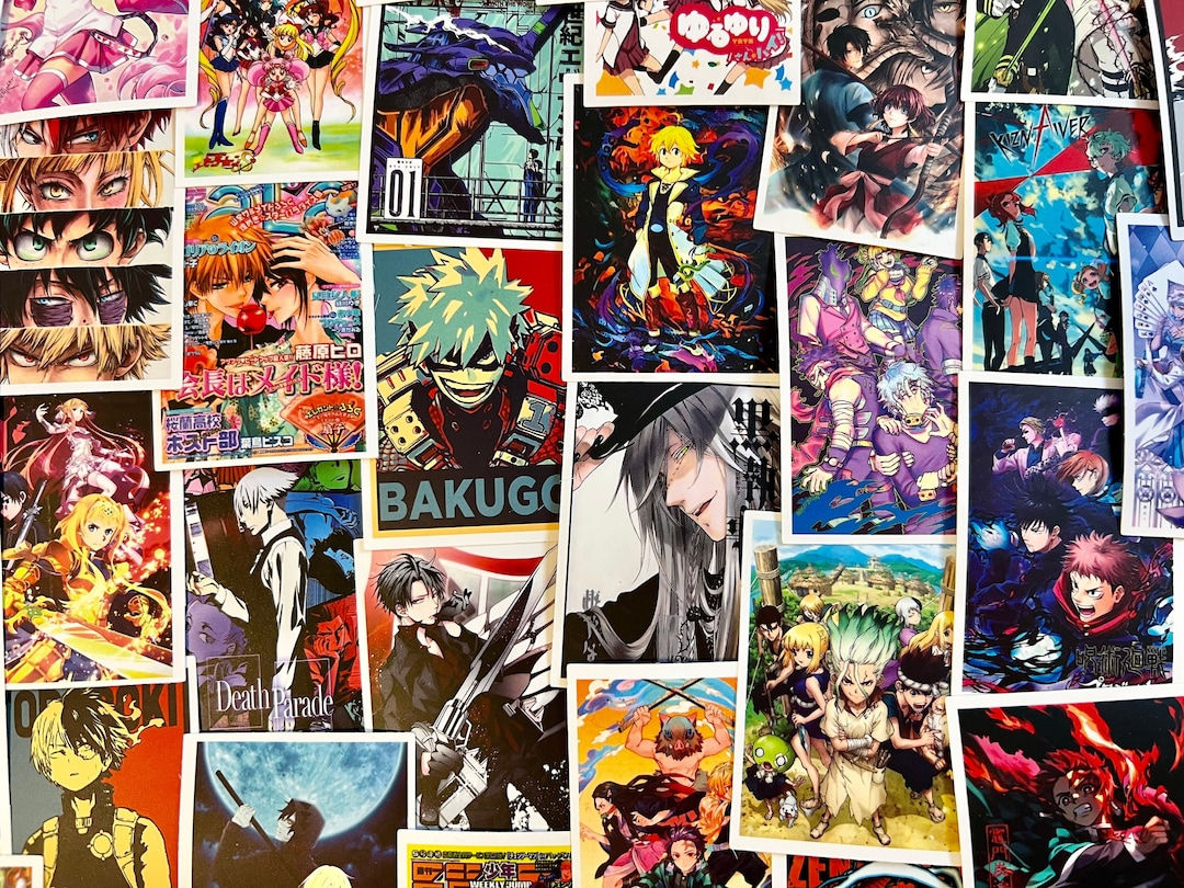 20 Random Anime Manga Retro Sticker Pack / Glossy Poster Graffiti Film ...