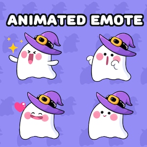 Animated Ghost Halloween Emote, SPOOKY Emote Kawaii Emotes, Mov ...