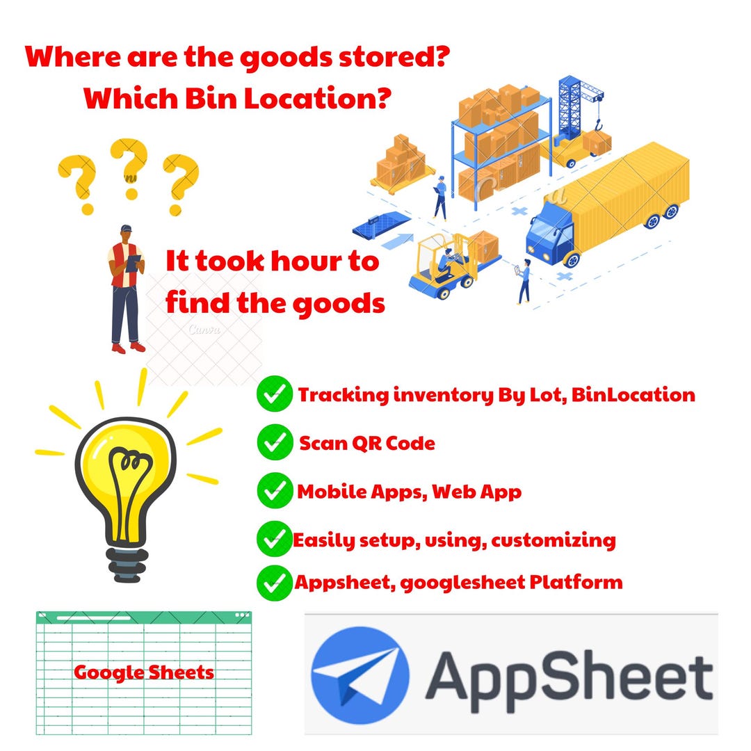 Inventory Tracking App QR Code, Lot, Bin Loctaion, Fifo Appsheets ...