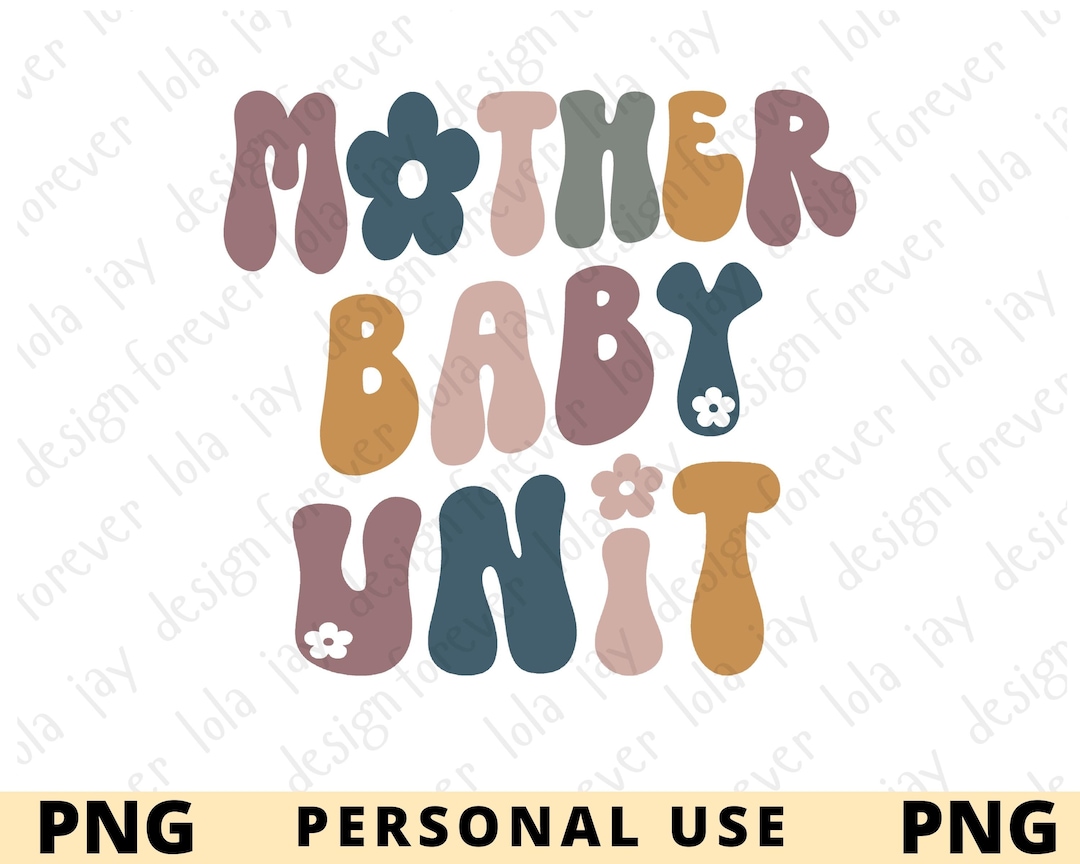 Retro Mother Baby Unit Png Sublimation, Mother Baby Nurse Design File ...