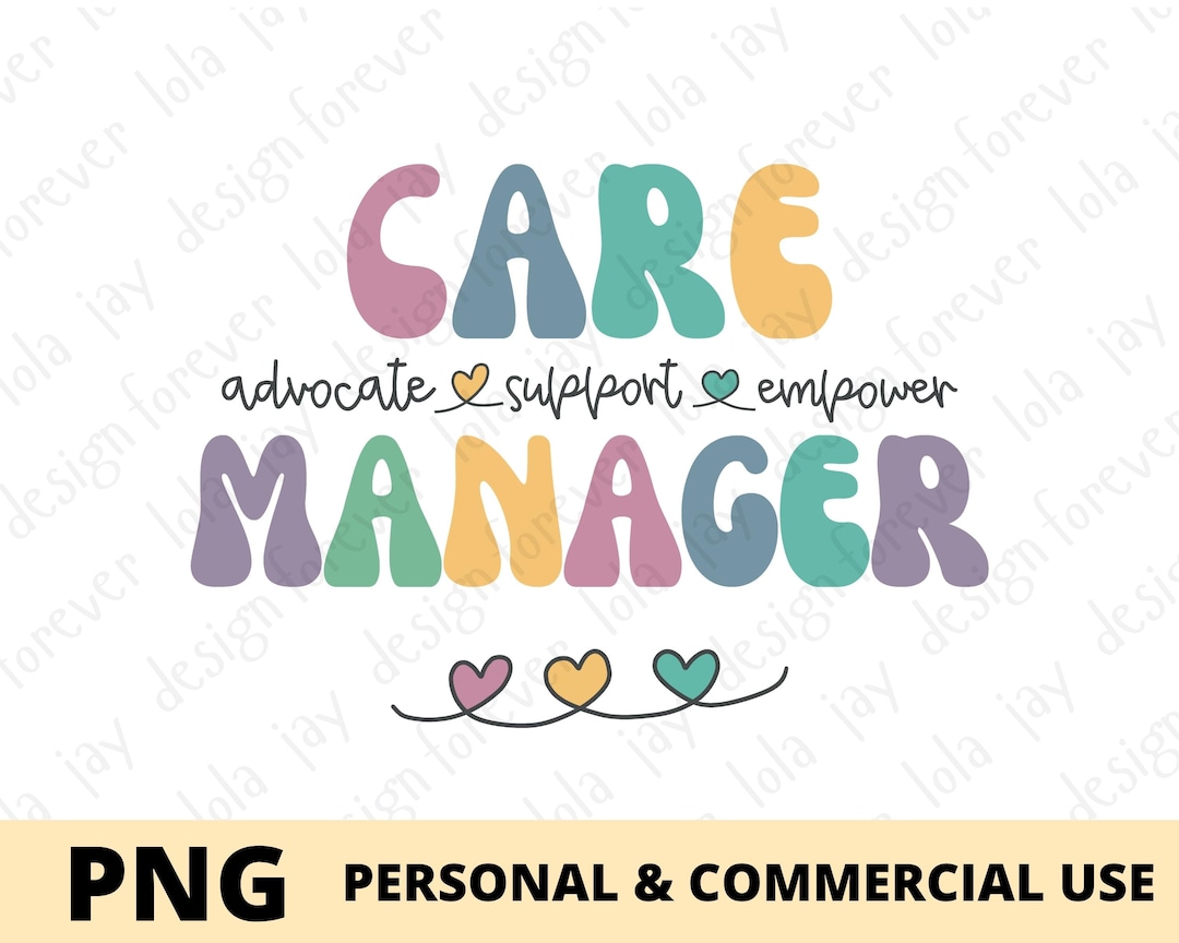 Retro Care Manager PNG Sublimation, Care Manager Print File ...