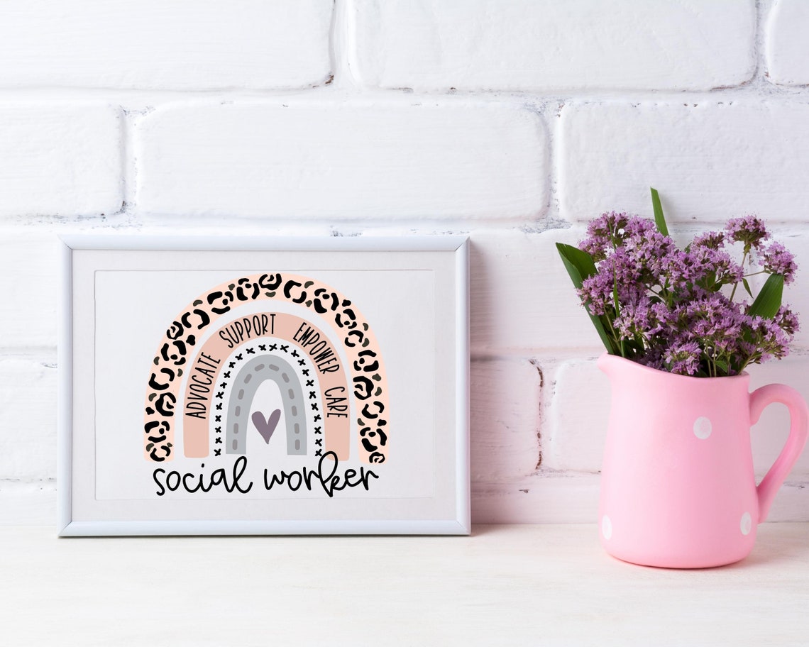 Social Worker Inspirational Rainbow PNG Sublimation File Social Worker ...