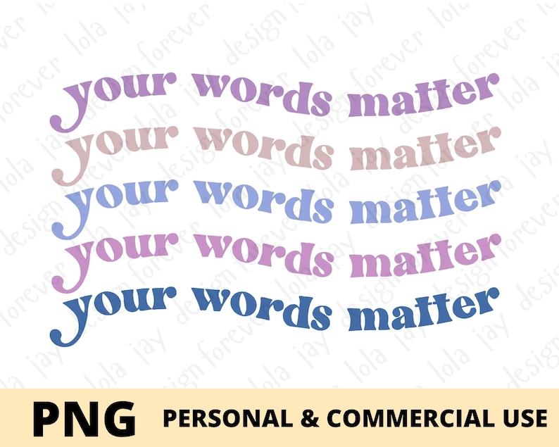 Retro Your Words Matter Speech Therapy Sublimation Png, SLP Speech ...