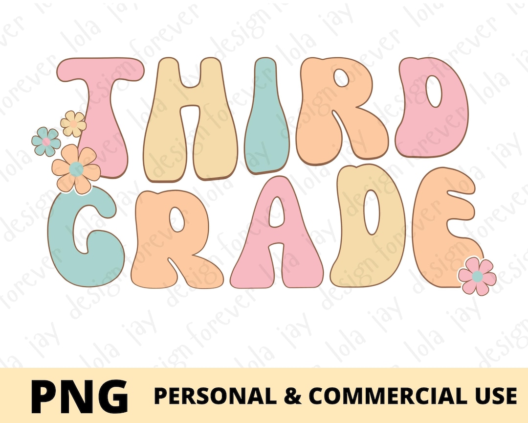 Retro 3rd Grade Sublimation Png Third Grade Png Retro Design - Etsy