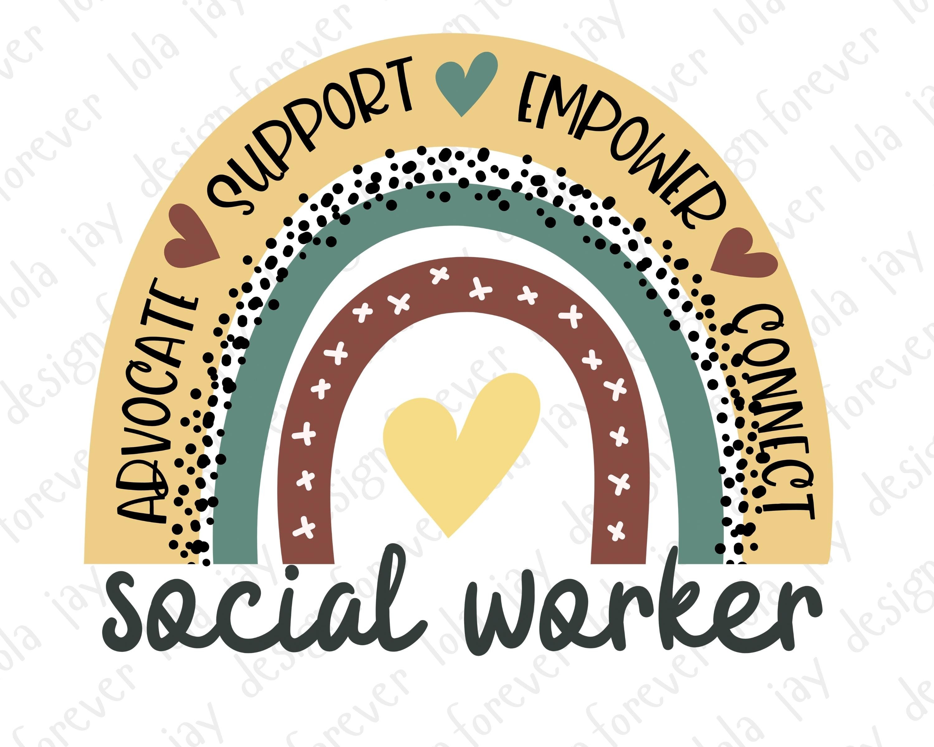 Social Worker PNG Sublimation Empowerment Rainbow Social - Etsy