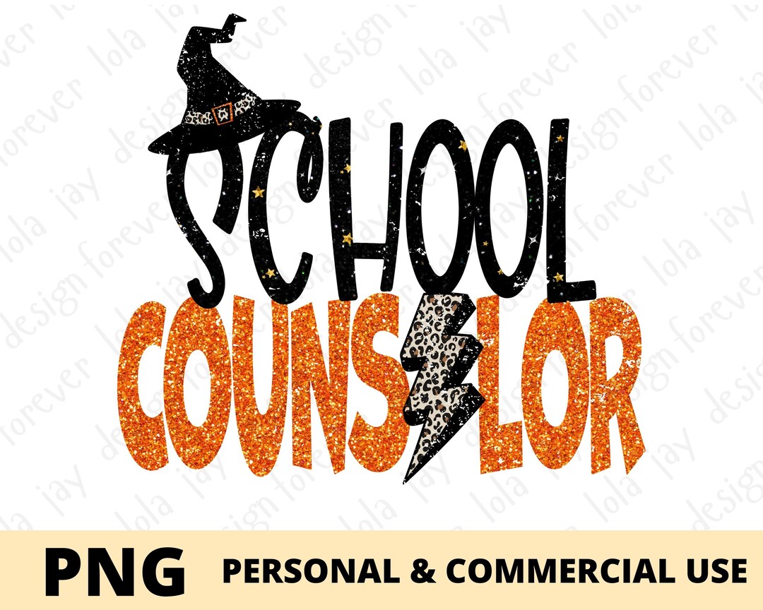 School Counselor Halloween Png Sublimation, Distressed Counselor ...