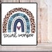 Social Worker Png Boho Leopard Rainbow Advocate Support Empower Care ...