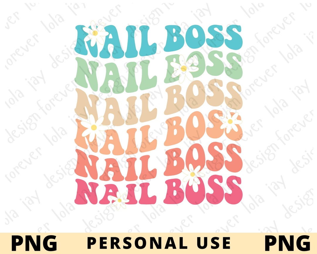 Groovy Retro Nail Boss Png Sublimation, Nail Tech Sublimation Design ...