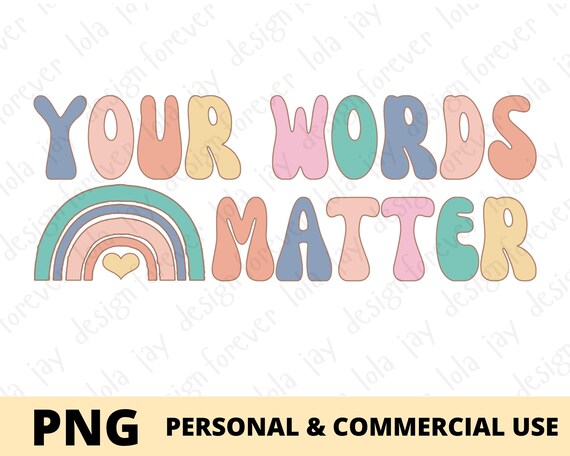 Your Words Matter Png Retro Speech Therapy Sublimation Png - Etsy