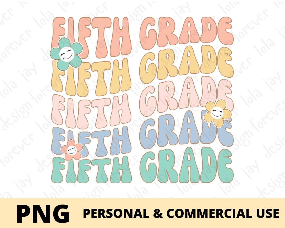Retro 5th Grade Sublimation Png, Fifth Grade Png Retro Design, 5th ...