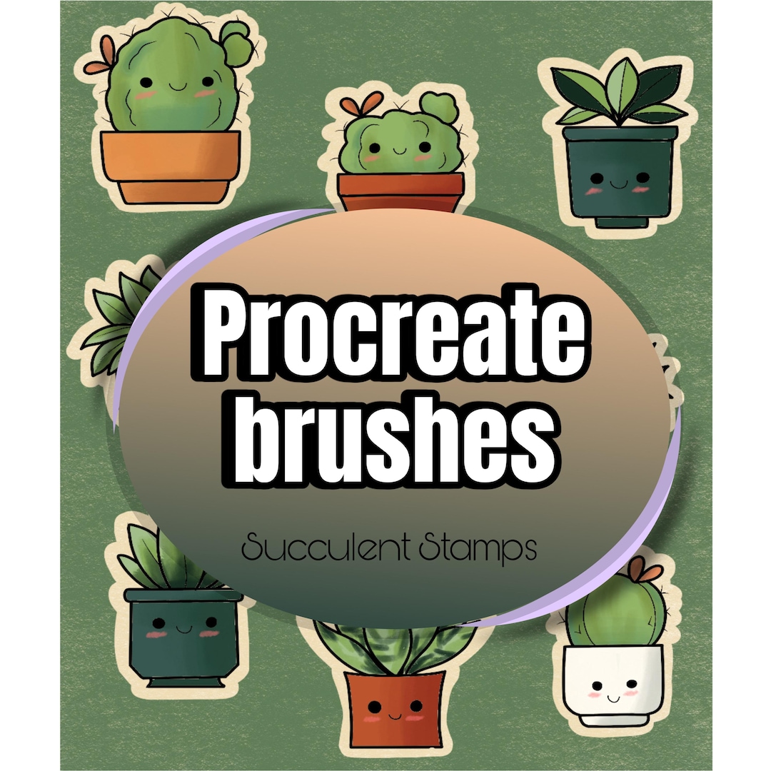 Procreate Brushes | Succulent Plant Stamp, Tattoo Flash Stencil ...