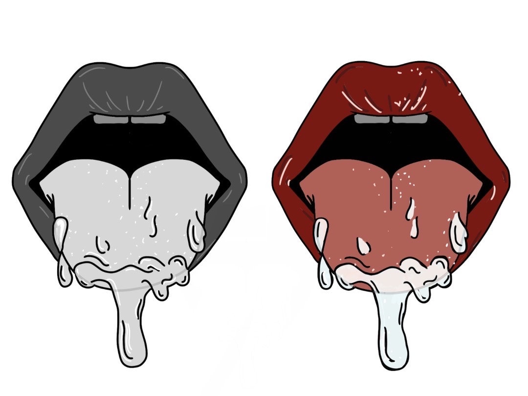 Tongue Spit Drool Mouth Open Aesthetic Sexy Tattoo Flash Etsy