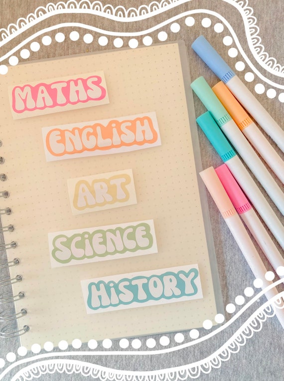 Customisable School Notebook Subject Labels Back to School - Etsy