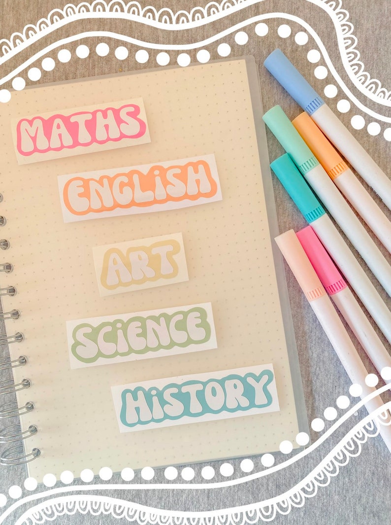 Customisable School Notebook Subject Labels Back to School Organisation ...