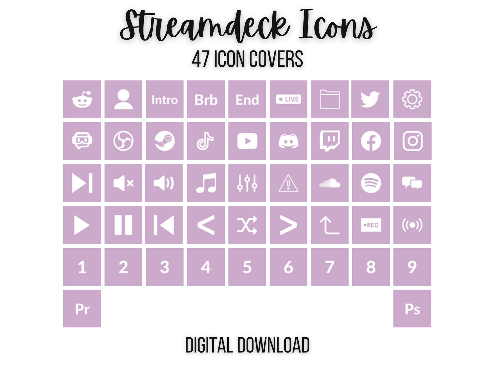 47 Elgato Stream Deck Icons Pastel Purple Icon Covers - Etsy