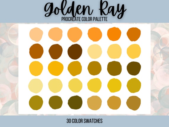 Procreate Color Palette Gold Procreate Color Palette for | Etsy
