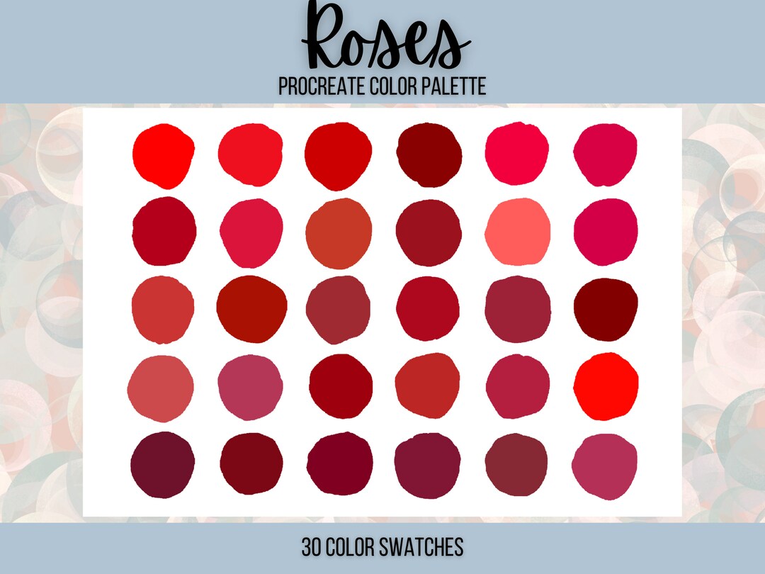 Procreate Color Palette Roses Roses Procreate Color - Etsy