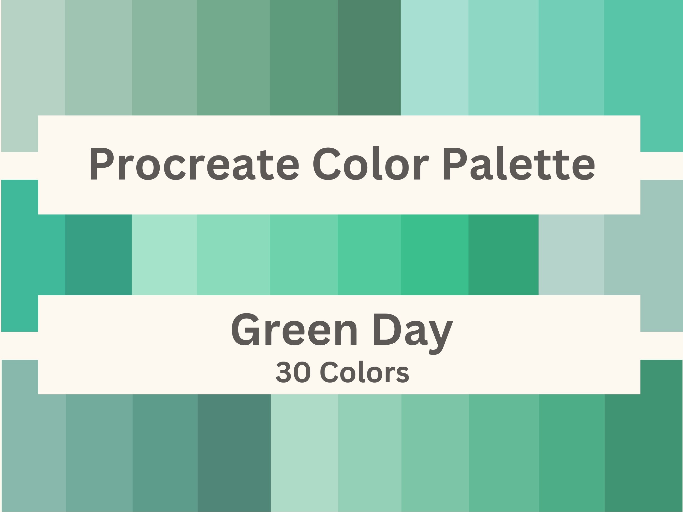Procreate Color Palette | Green Day | Procreate Color Palette for iPad ...