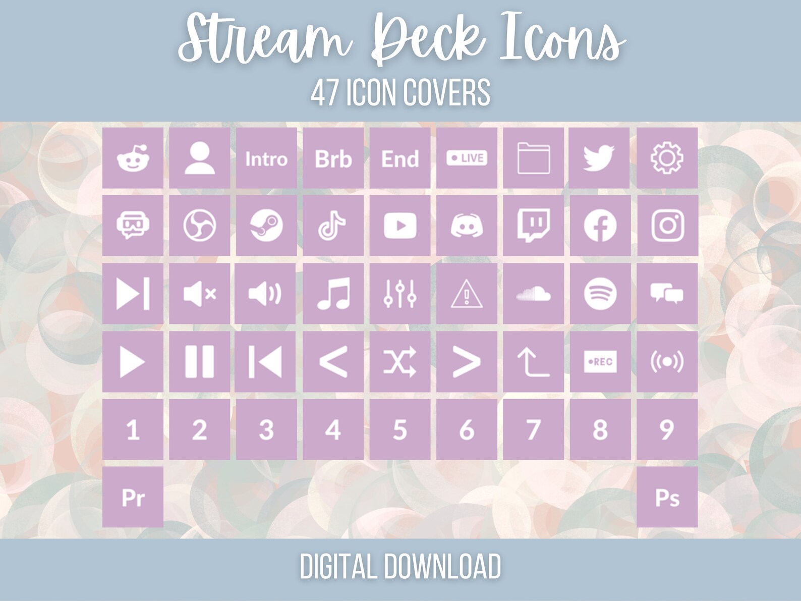 47 Elgato Stream Deck Icons Pastel Purple Icon Covers - Etsy