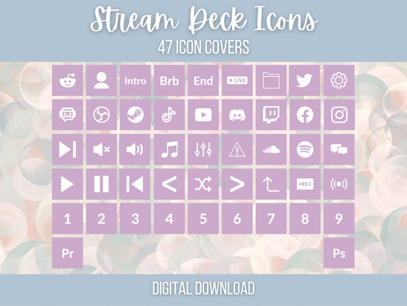 47 Elgato Stream Deck Icons Pastel Purple Icon Covers - Etsy