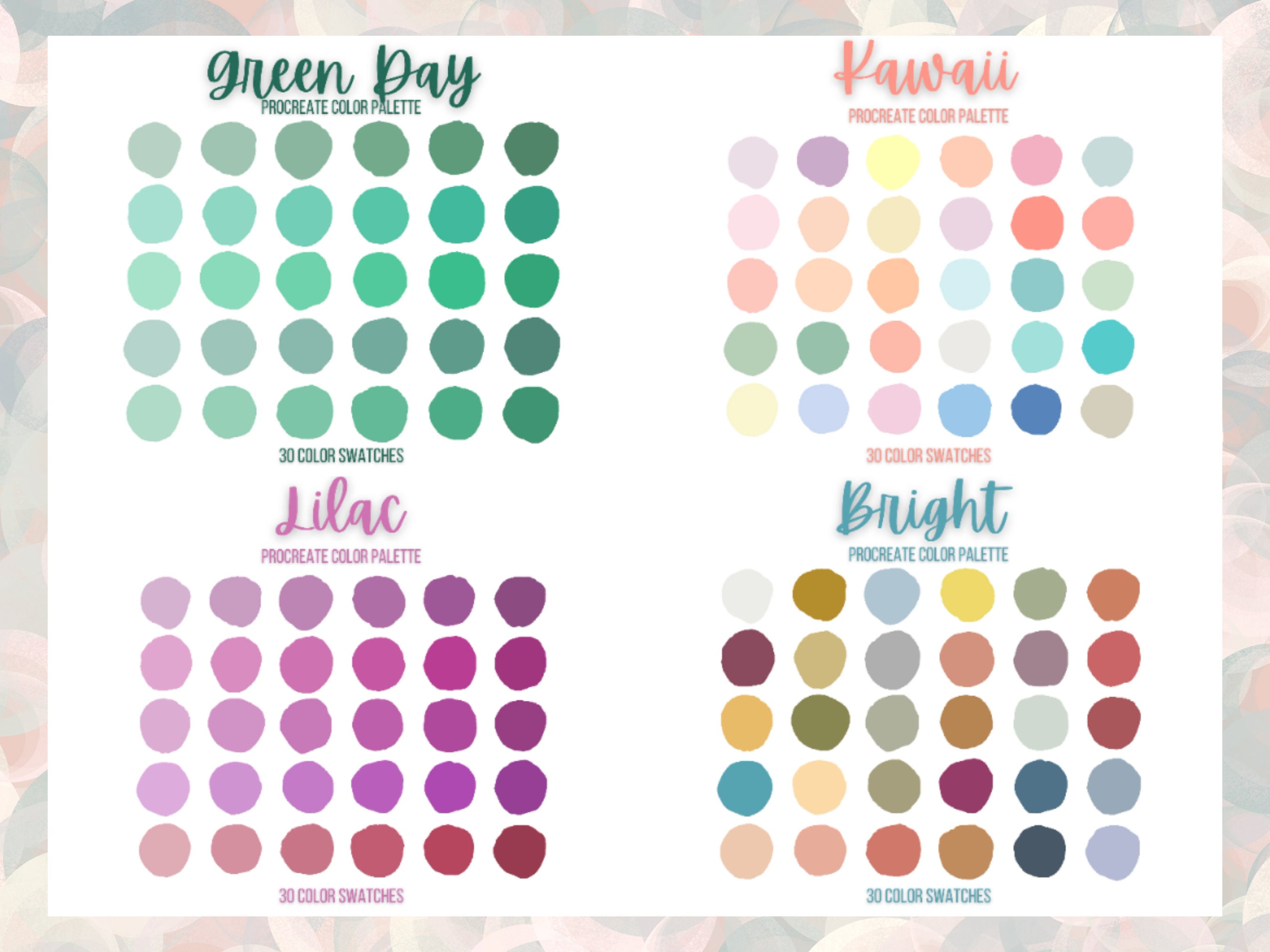 Full Shop Procreate Color Palette Bundle, Procreate Color Palette ...