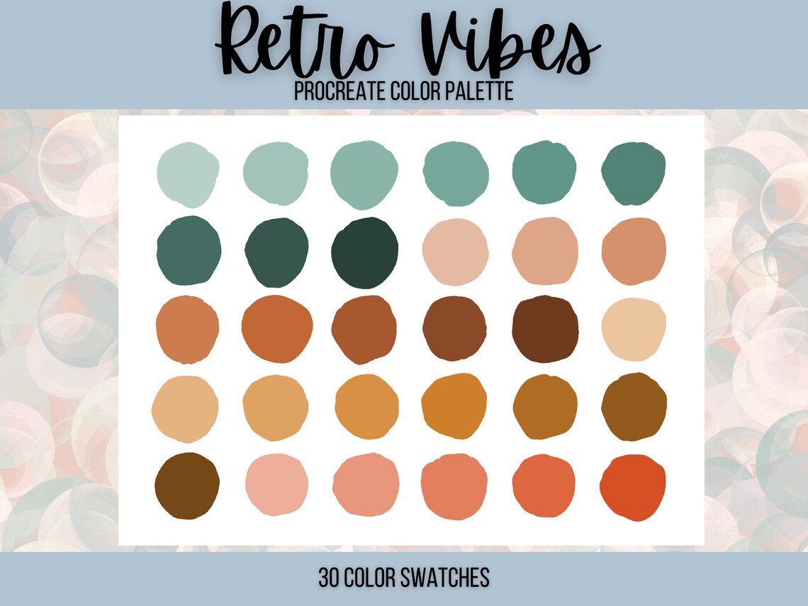Procreate Color Palette Retro Vibes Procreate Color | Etsy