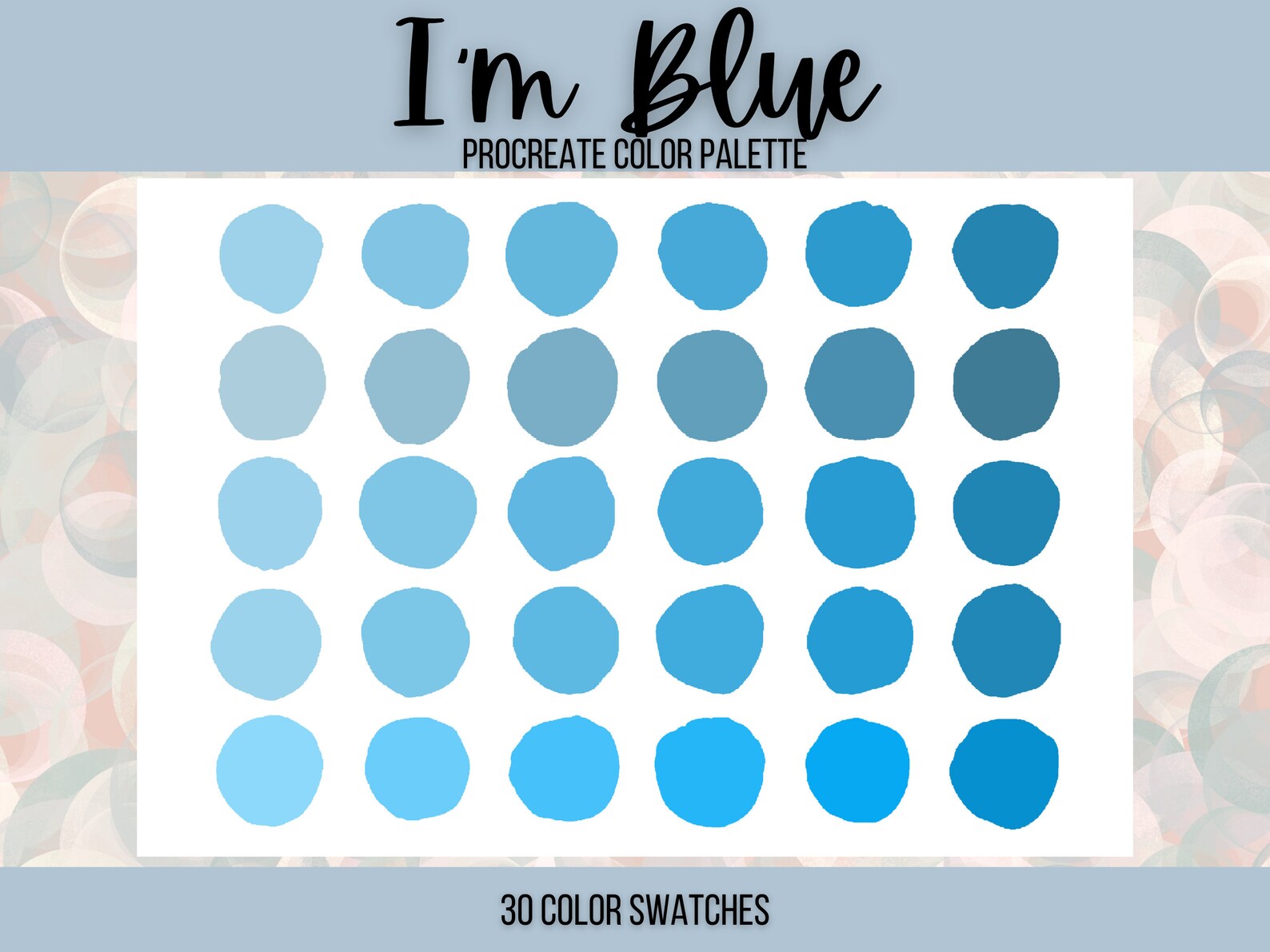 Procreate Color Palette Blue Procreate Color Palette for | Etsy