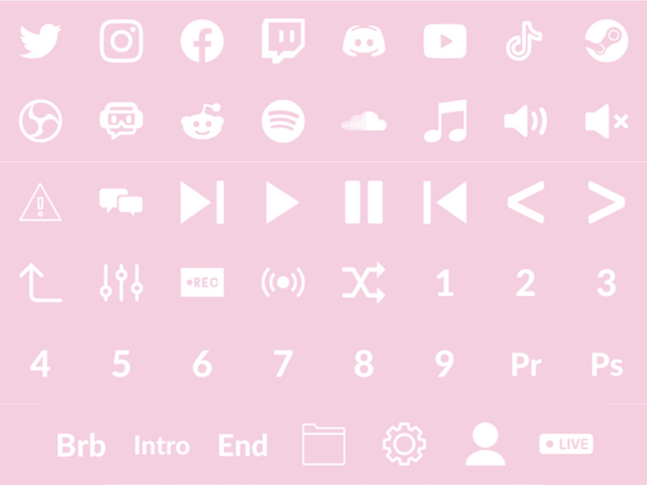 47 Elgato Stream Deck Icons, Pastel Pink Icon Covers, Minimal Streaming ...
