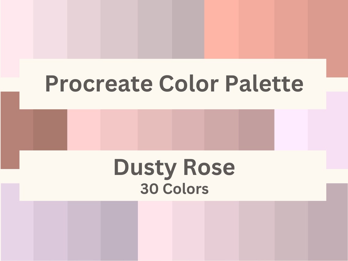 Procreate Color Palette Dusty Rose Procreate Color Palette for iPad ...