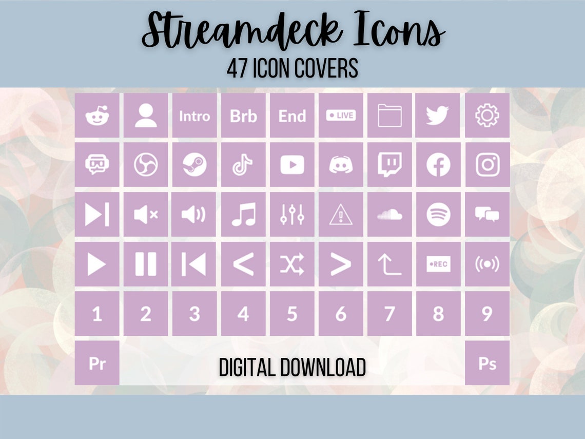 47 Elgato Stream Deck Icons Pastel Purple Icon Covers - Etsy