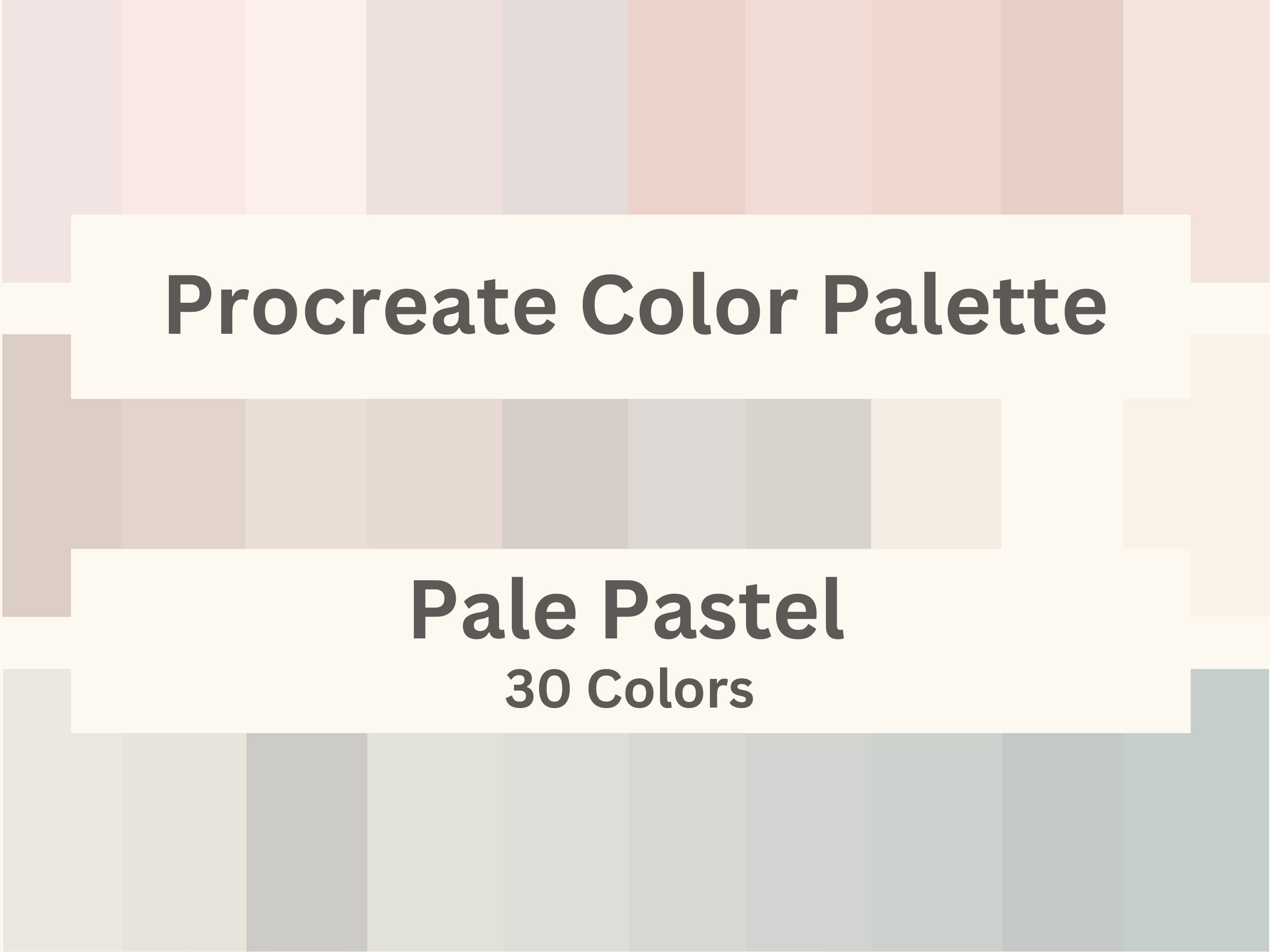 Procreate Color Palette Pale Pastel Procreate Color Palette for iPad ...