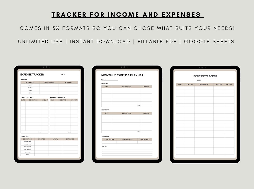 Income and Expense Tracker, Spending Tracker, Financial Planner, Budget ...