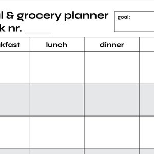 Printable Weekly Meal & Grocery Planner / Shopping, Grocery, Food List ...