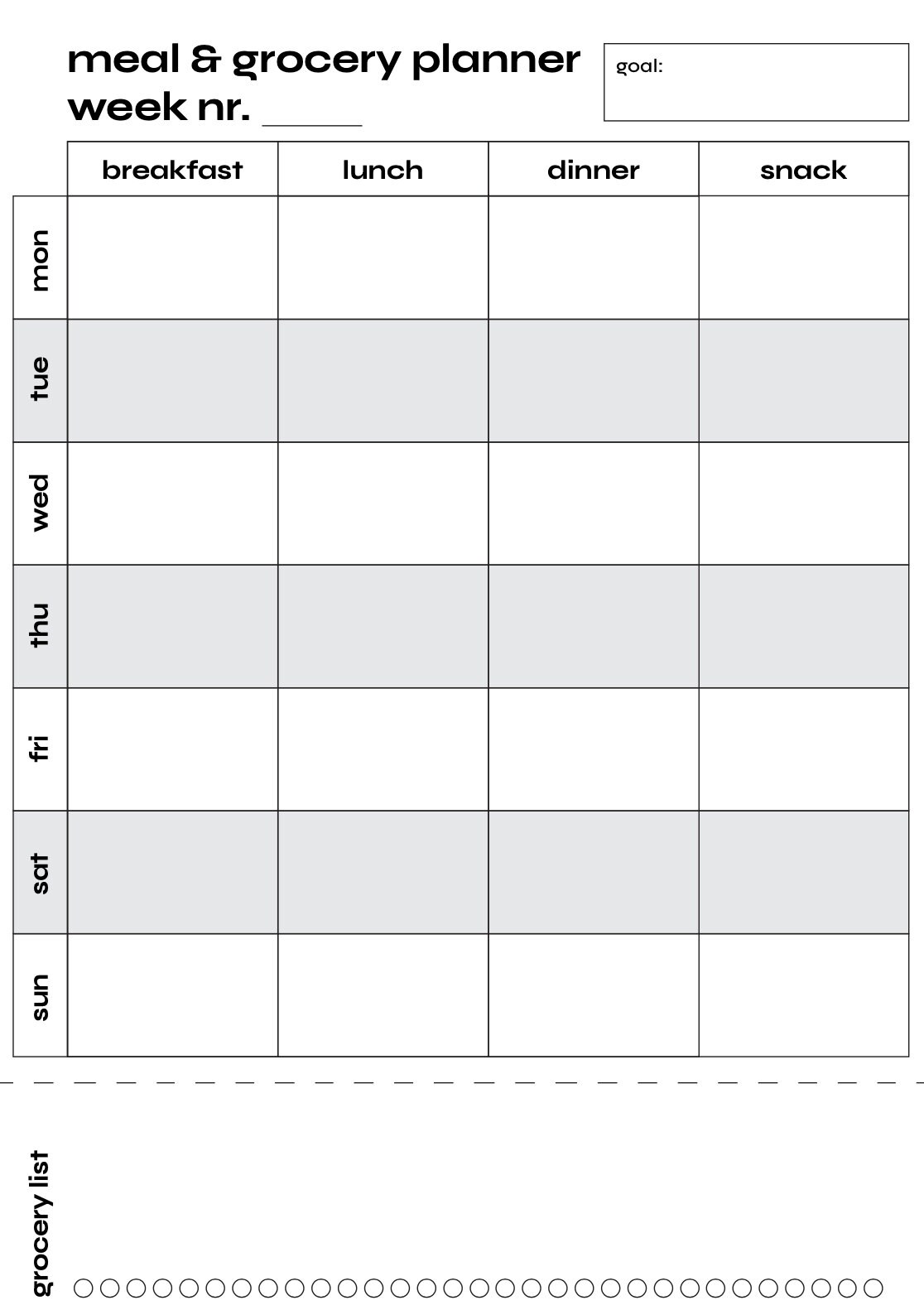 Printable Weekly Meal & Grocery Planner / Shopping, Grocery, Food List ...