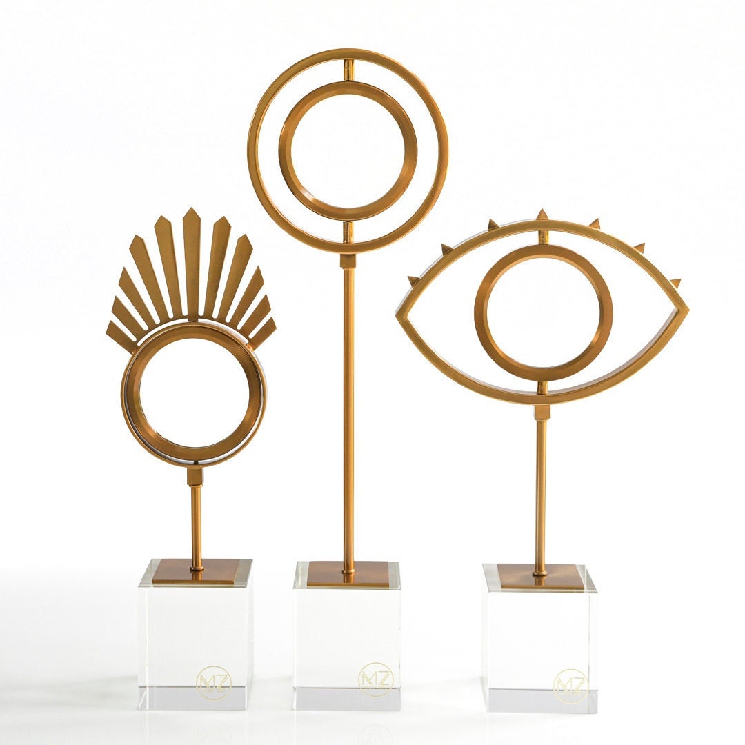 Antique Brass Eye Sculpture: Modern Home Decor Object - Etsy