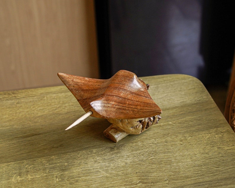 Wooden Manta Ray 4 Inch / 10 Cm, Table Decor, Table Statue, Nature ...