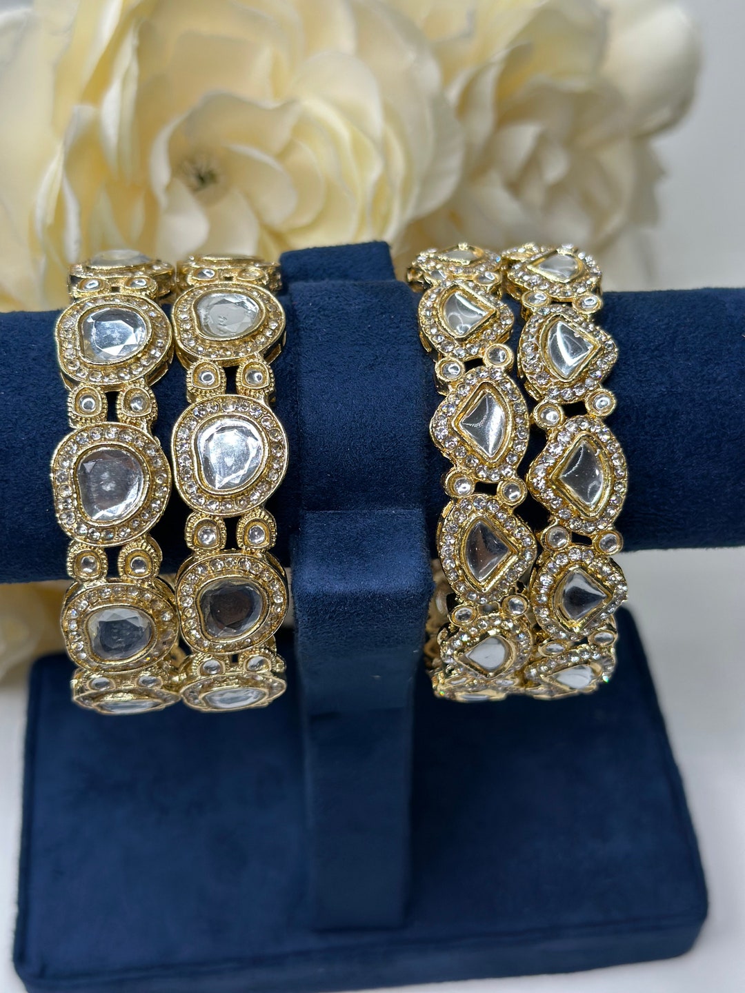 Designer Pearl Bangles indian Bangles bridesmaid Gift Gold Plated Pearl ...