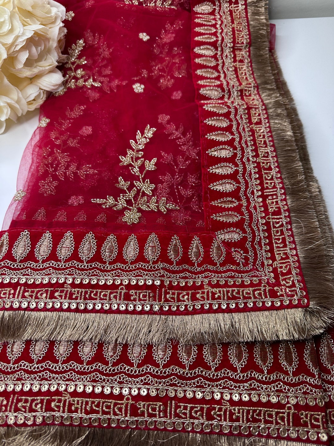 Traditional Embroidered Work Bridal, Wedding Wear Indian Dupatta ...