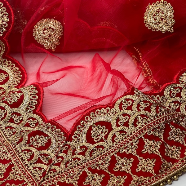Bridal Red Dupatta - Etsy