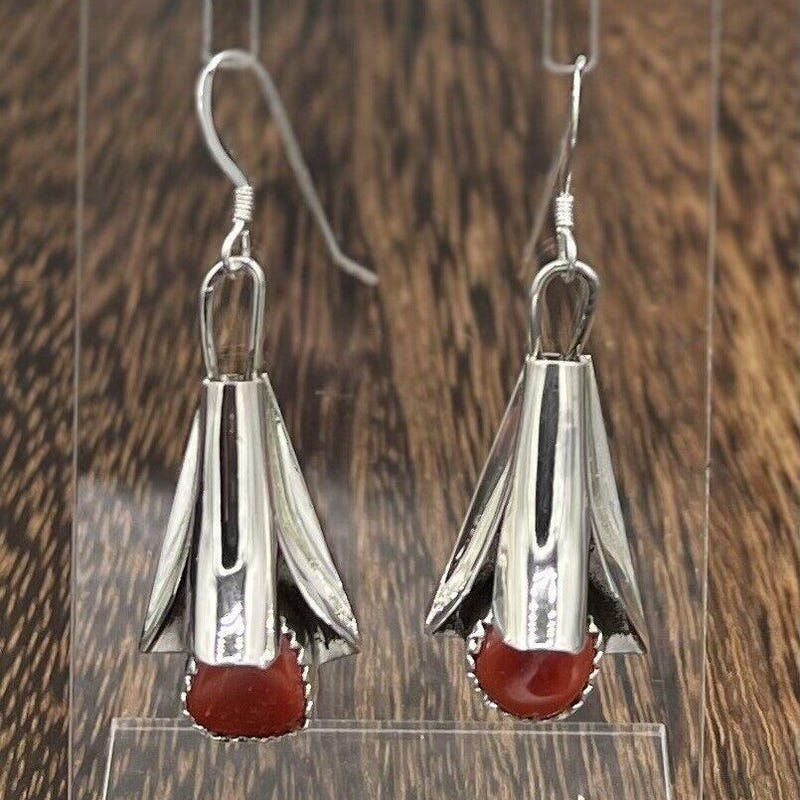 Native American Coral Earrings - Etsy