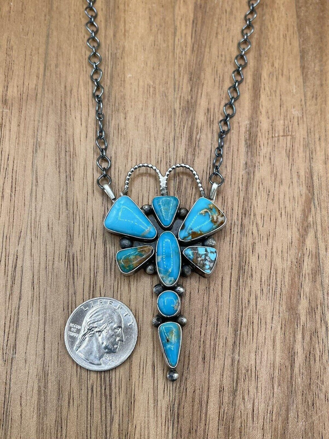 Native American Navajo Handmade Sterling Silver Turquoise Dragonfly ...