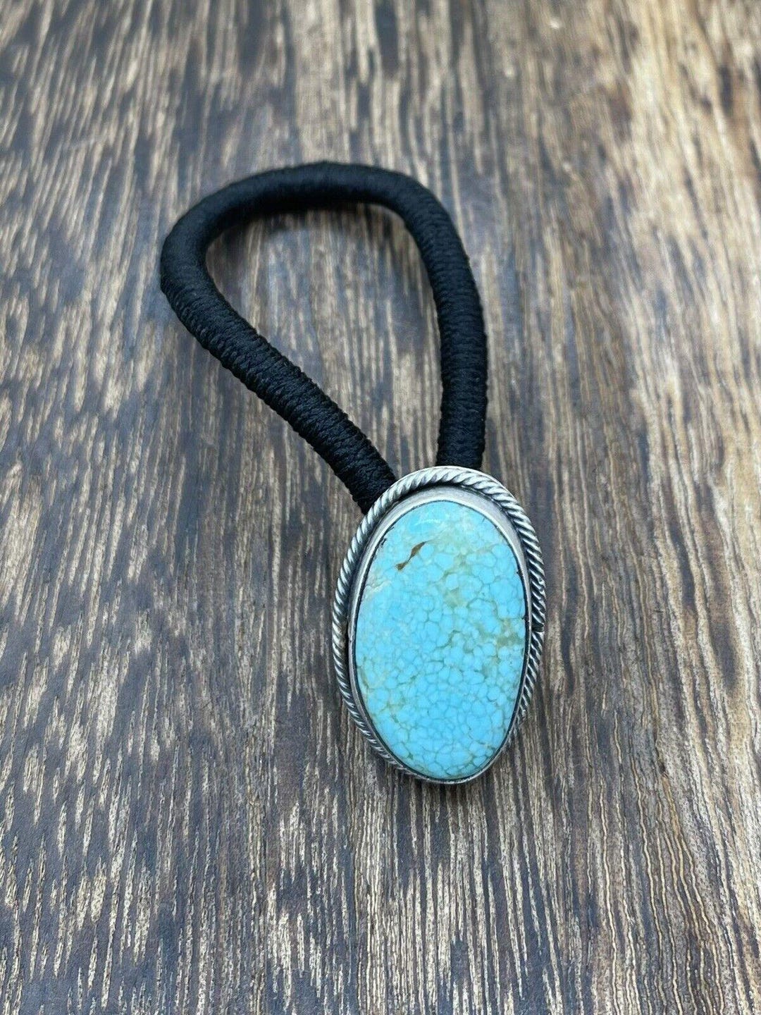 Native American Navajo Handmade Sterling Silver Turquoise Hair Tie ...